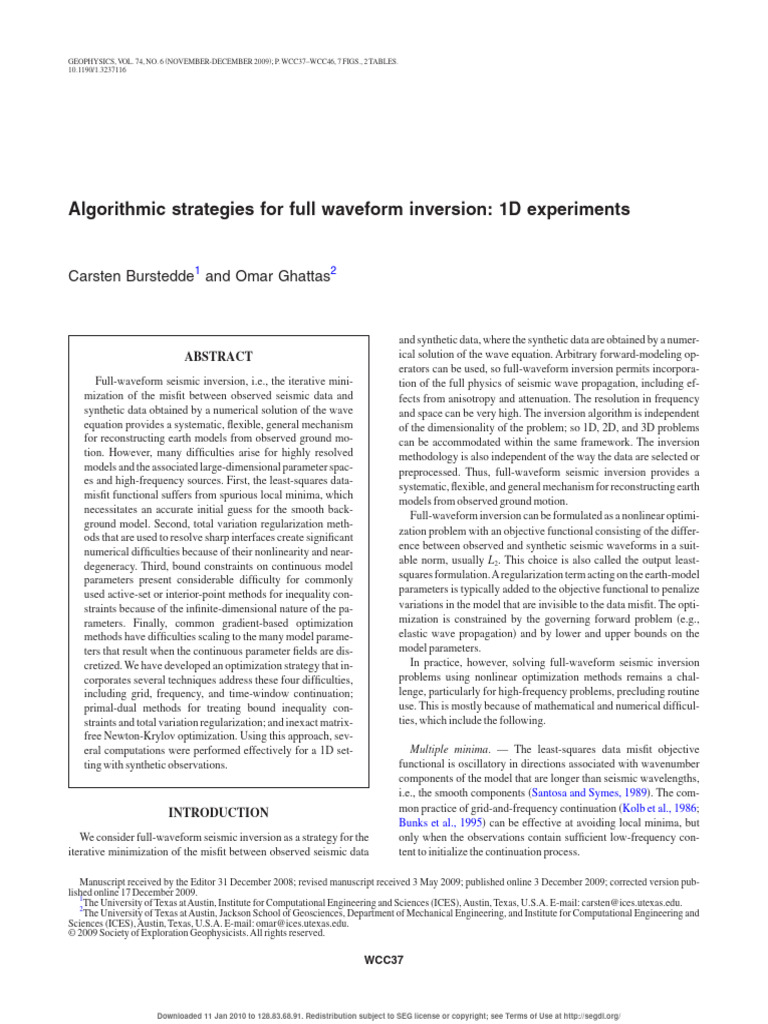 Burstedde Ghattas 09 | Download Free PDF | Inverse Problem | Mathematical Optimization
