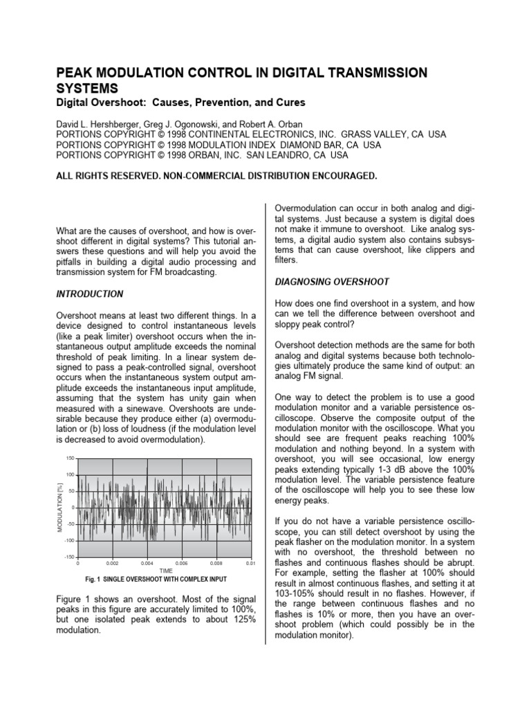 Peak Modulation Control in Digital Transmission Systems | PDF | Bandwidth (Signal Processing ...