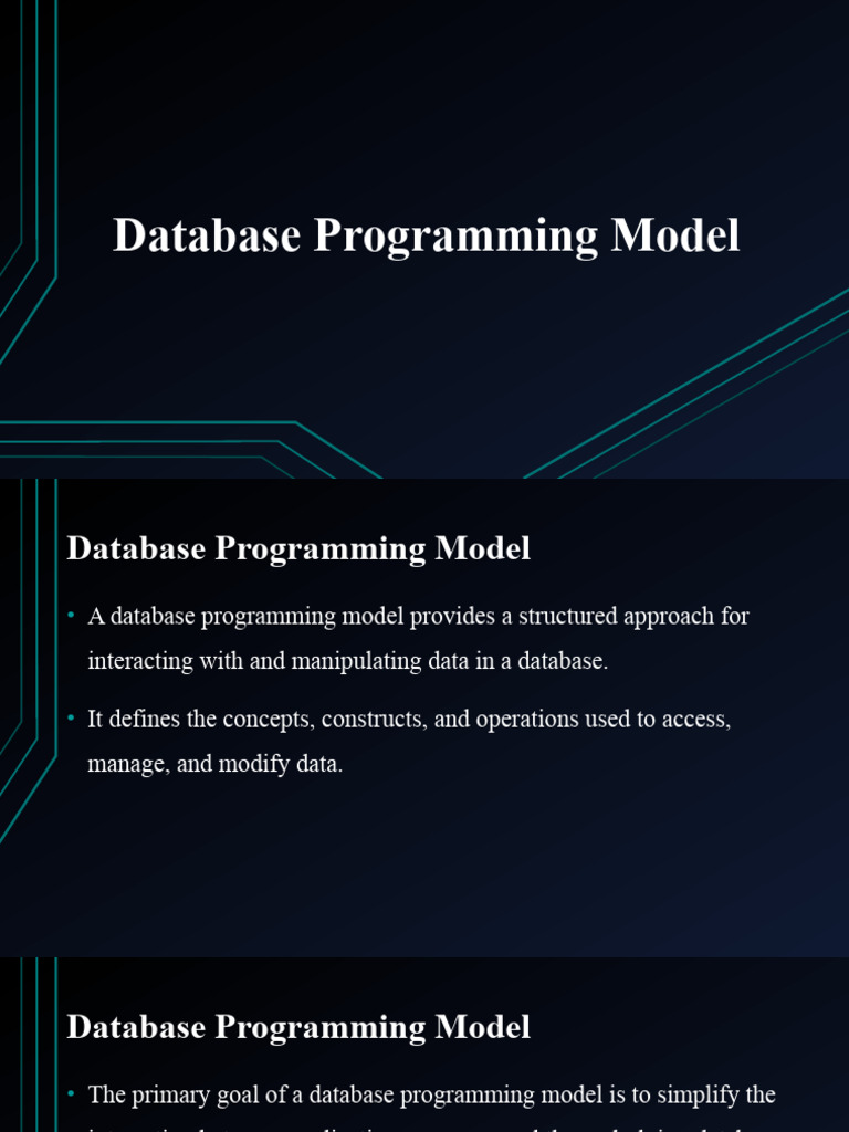 11-Database Programming Model | Download Free PDF | Conceptual Model | Data Model