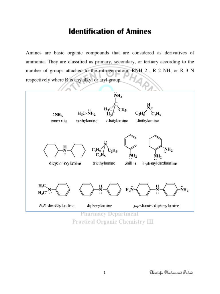 Identification of Amines-2 | PDF | Amine | Atoms