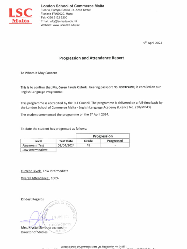 Progression and Attendance Report | PDF