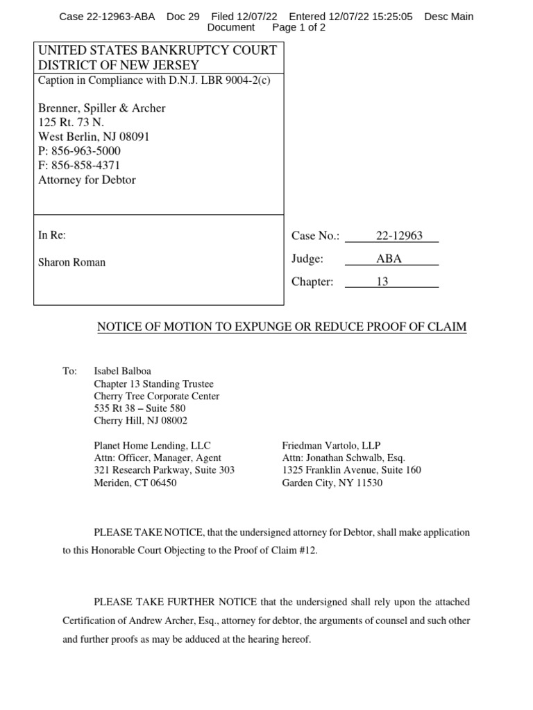 Gov Uscourts NJB 1087344 29 0 | PDF | Bankruptcy | Public Law