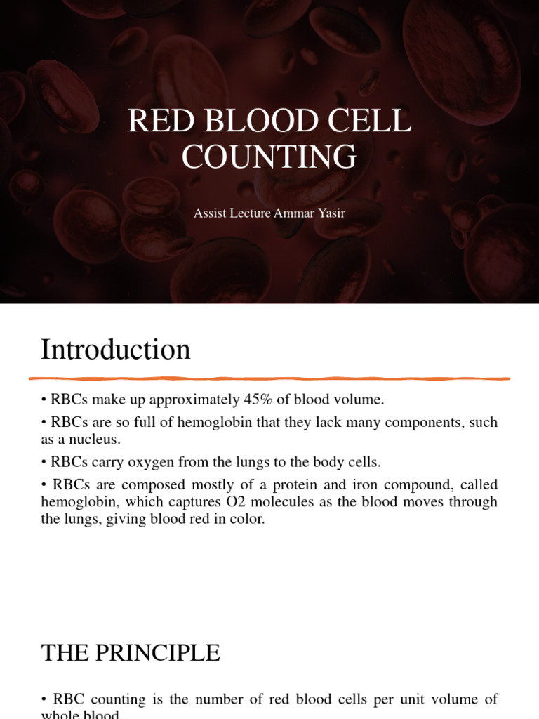 Red Blood Cell Counting | PDF | Red Blood Cell | Blood