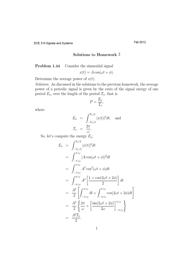 hw2-sol | PDF | Electrical Engineering | Applied Mathematics