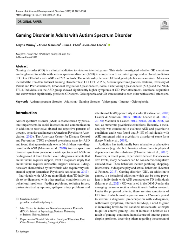 2021 Article 5138 | PDF | Autism Spectrum | Mental Disorder