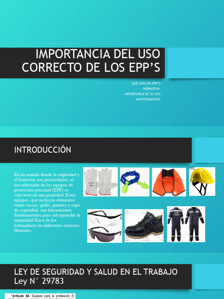 Importancia Del Uso Correcto de Los Epp's | PDF