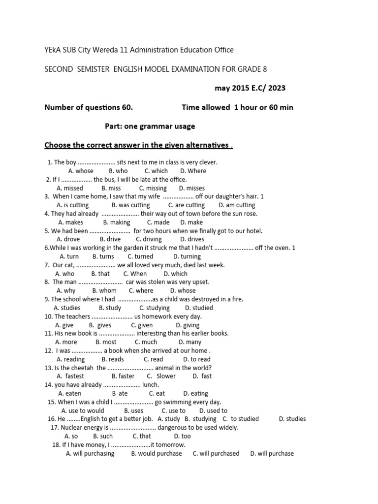 English Grade 8 | PDF | Thought