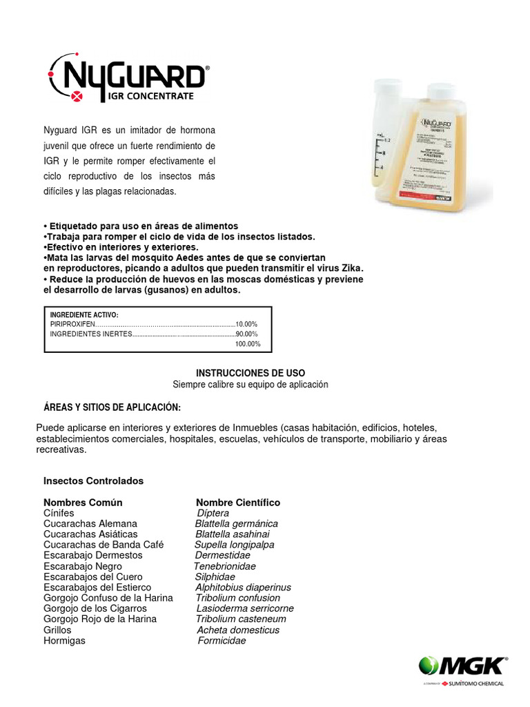Nyguard Igr F Tecnica | PDF | Mosca | Insectos