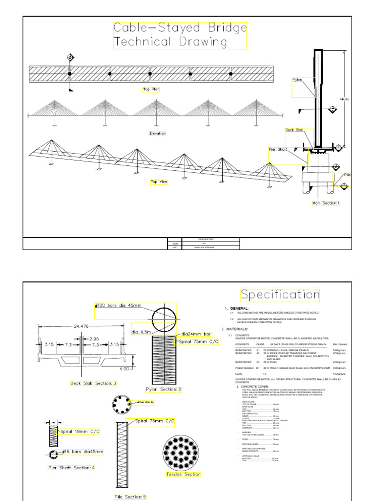 Technical Drawing Layout11 | PDF | Concrete | Deep Foundation