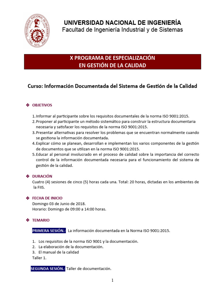 Curso2 GC - Información Documentada Del SGC - v4 | PDF | Gestión de la ...