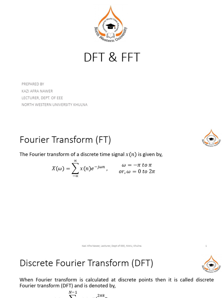 DFT-FFT | PDF | Discrete Fourier Transform | Fast Fourier Transform