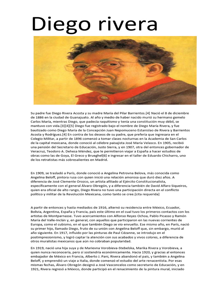 biografía de Diego rivera | PDF | México