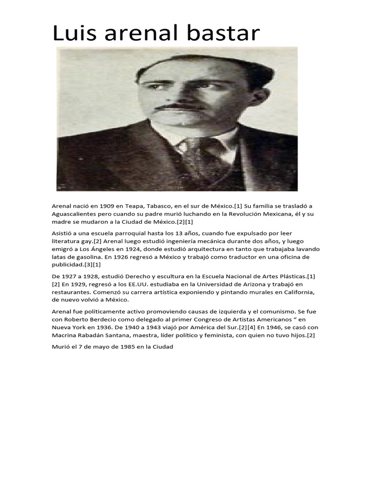 Biografía de Luis Arenal Bastar | PDF | Las artes