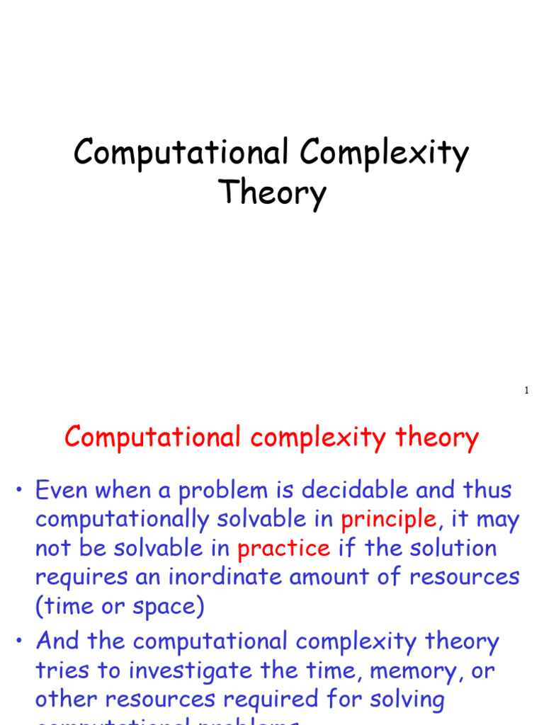 Computational Complexity | PDF | Computational Complexity Theory | Time ... Computational Complexity | PDF | Computational Complexity Theory | Time ...