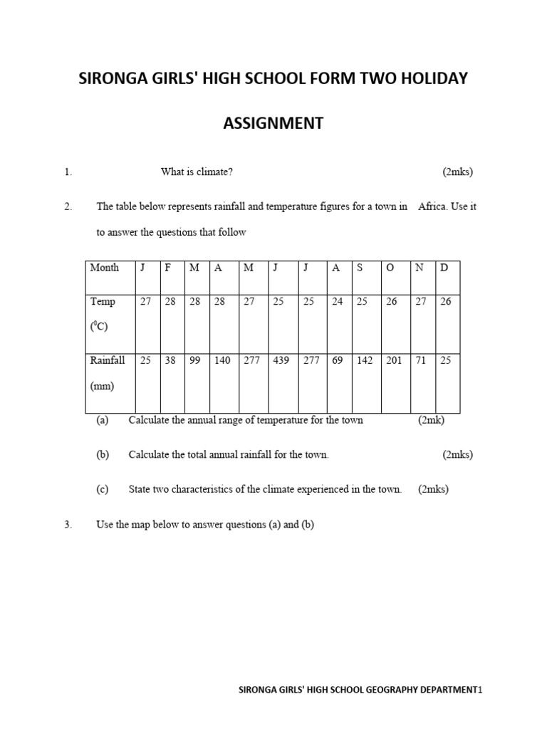SGHS-F2-A-GEO-assignment (1) (AutoRecovered) | PDF | Climate | Rain