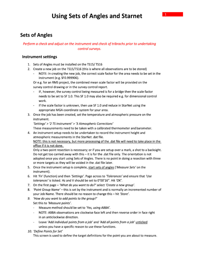 STARNET - Using Sets of Angles and Starnet | PDF