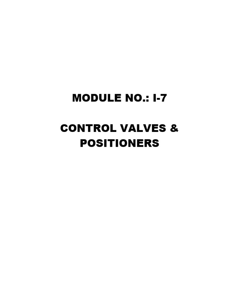 Control valves | PDF | Valve | Actuator