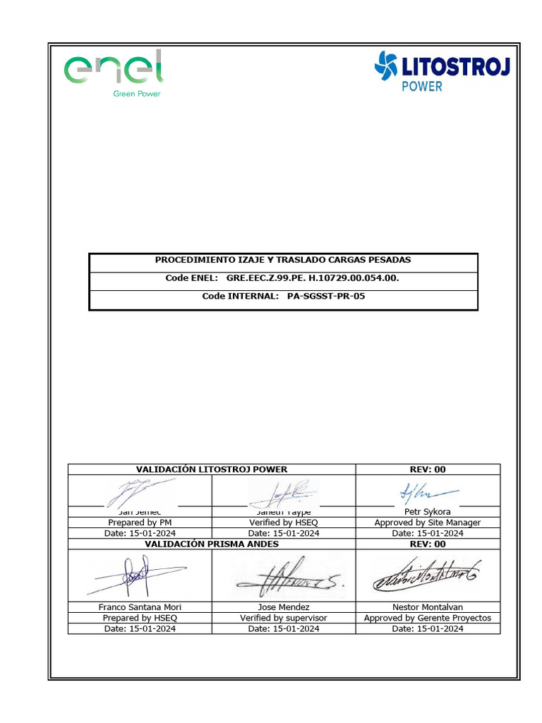 Pa-Sgsst-Pr-05-Procedimiento Izaje y Traslado de Cargas Pesadas | PDF | Grúa (máquina)