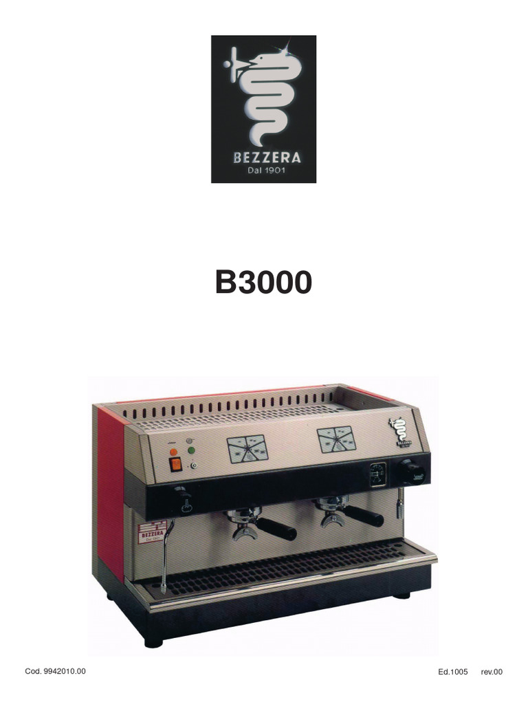 Bezzera B3000 Parts List and Codes | PDF | Machines | Design