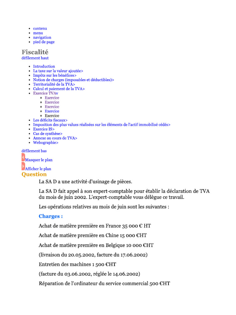 Exo Corrigé Tva | PDF