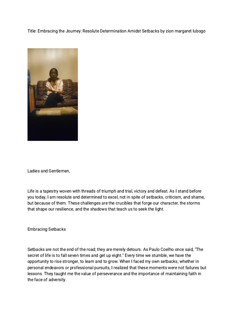 Resilience Through Setbacks and Criticism | PDF | Psychological ...