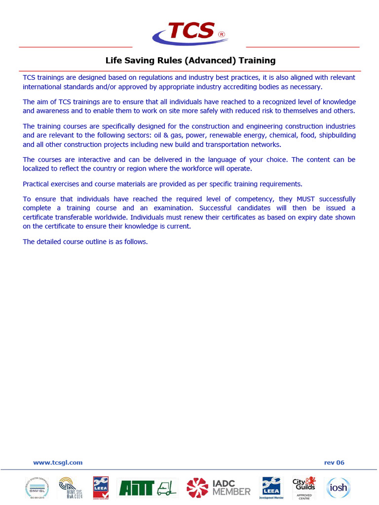 Life-Saving Rules (Awareness) | PDF