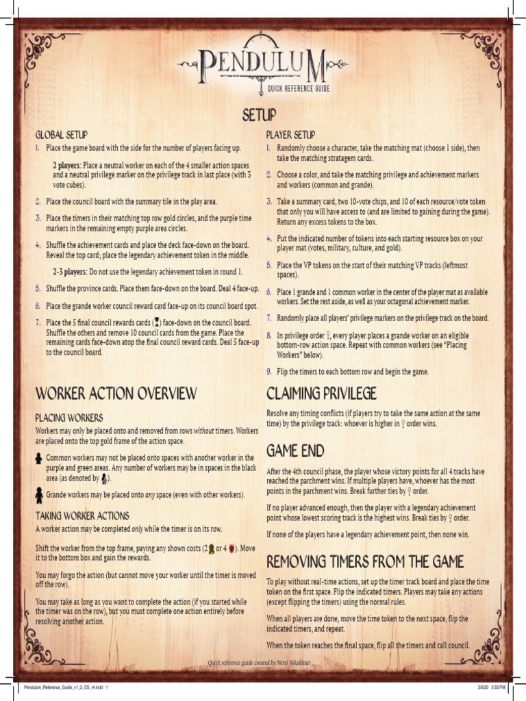 Pendulum Reference Guide v1 2 CS r4-11359 | PDF | Sports | Ephemera