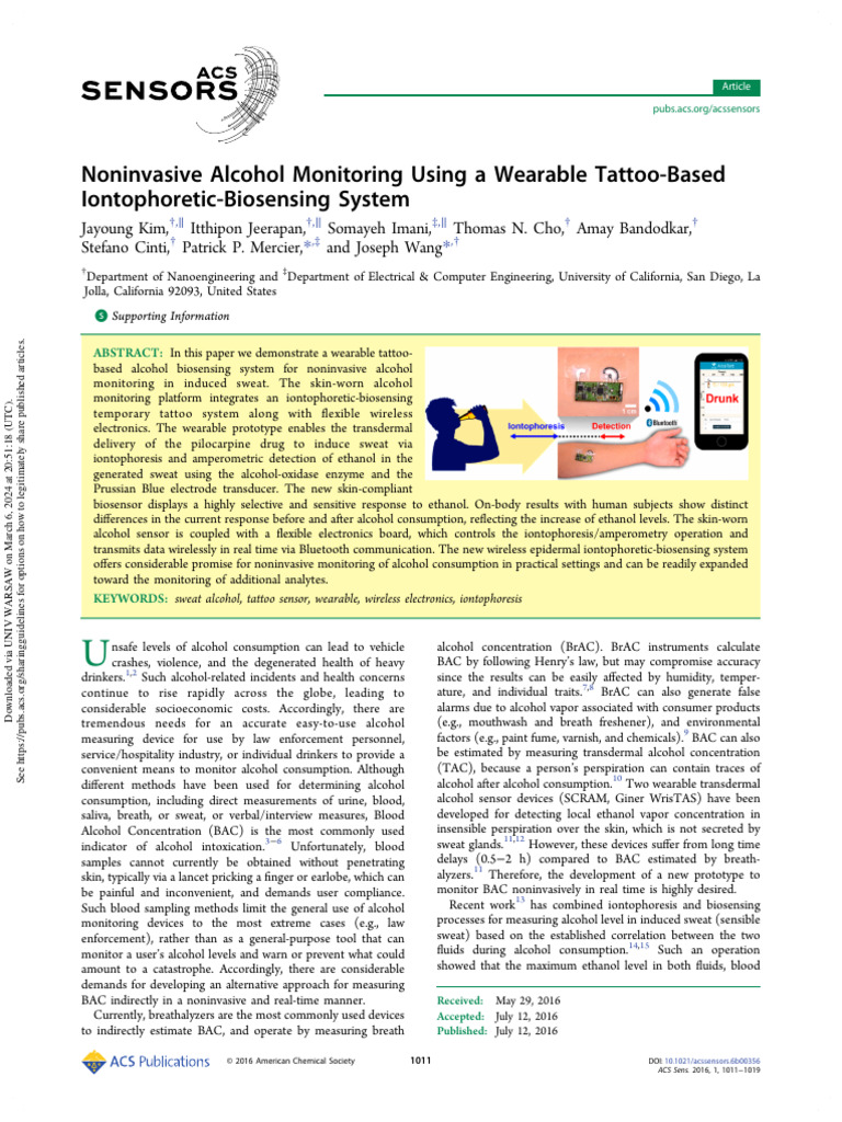Kim Et Al 2016 Noninvasive Alcohol Monitoring Using A Wearable Tattoo ...