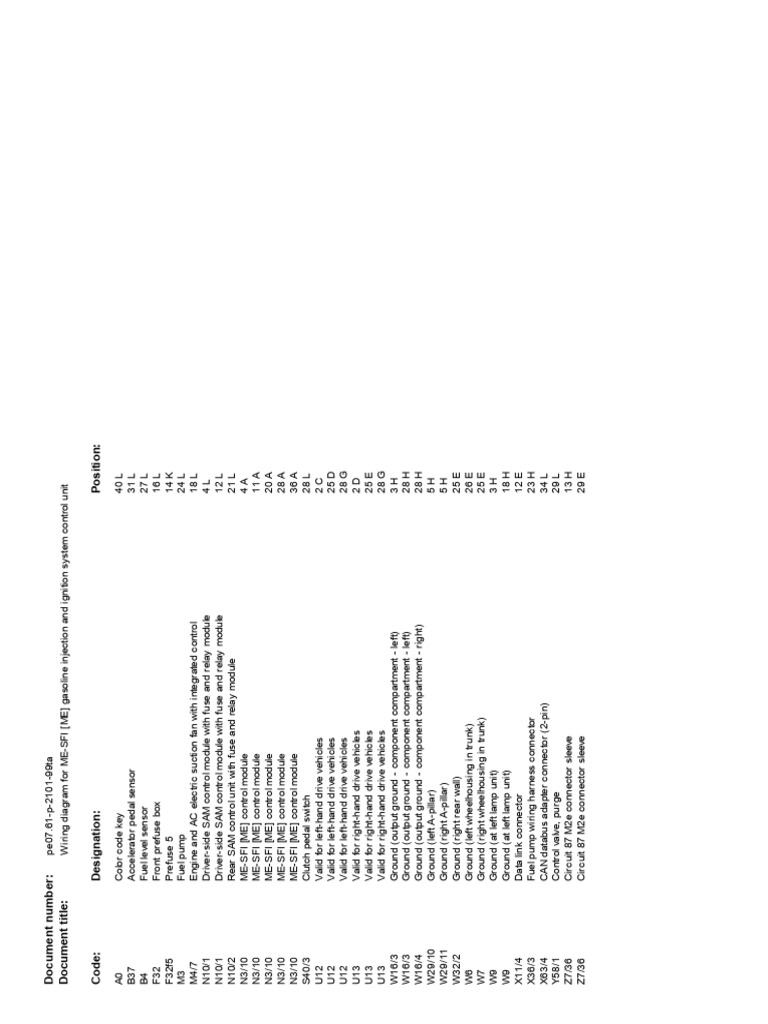 Wiring diagram ME-SFI M271 R171 Sheet 1 | PDF | Engines | Motor Vehicle