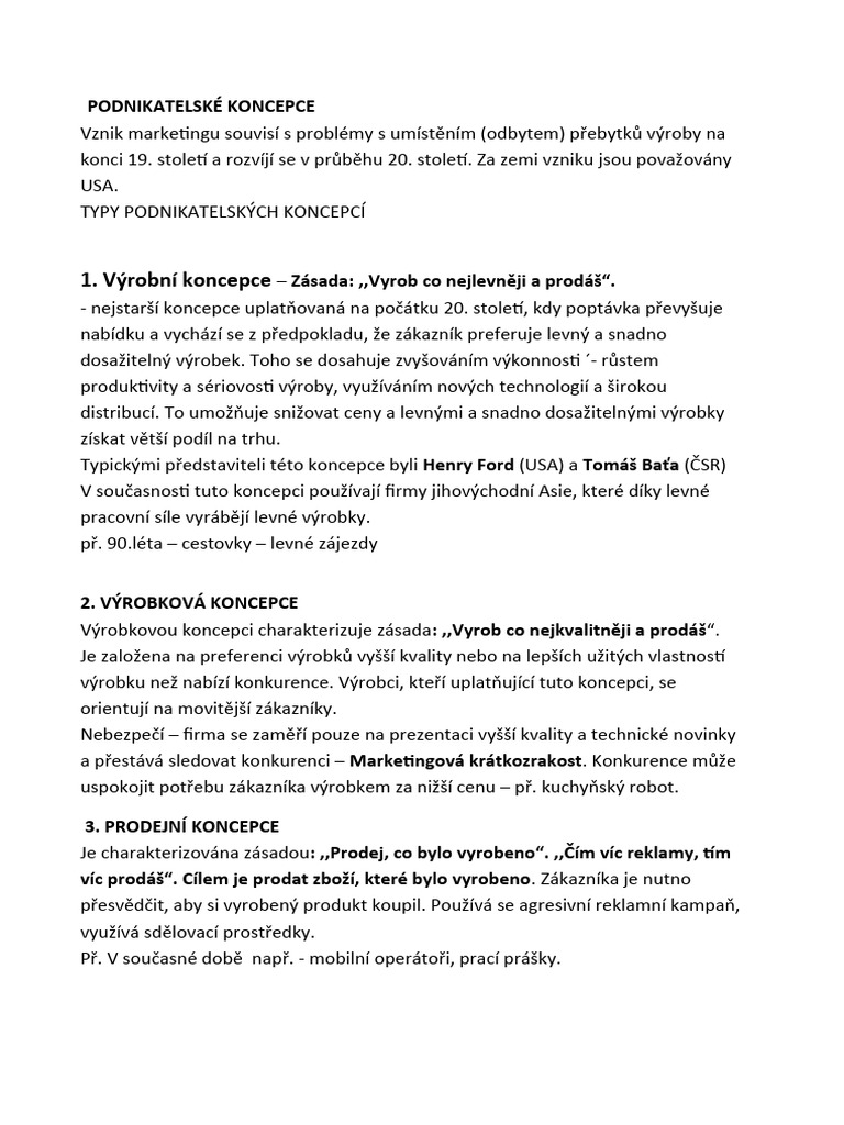 20podnikatelska Koncepce | PDF