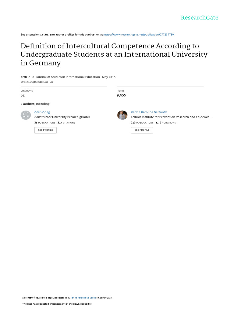 Definition of Intercultural Competence | PDF | Cross Cultural ...