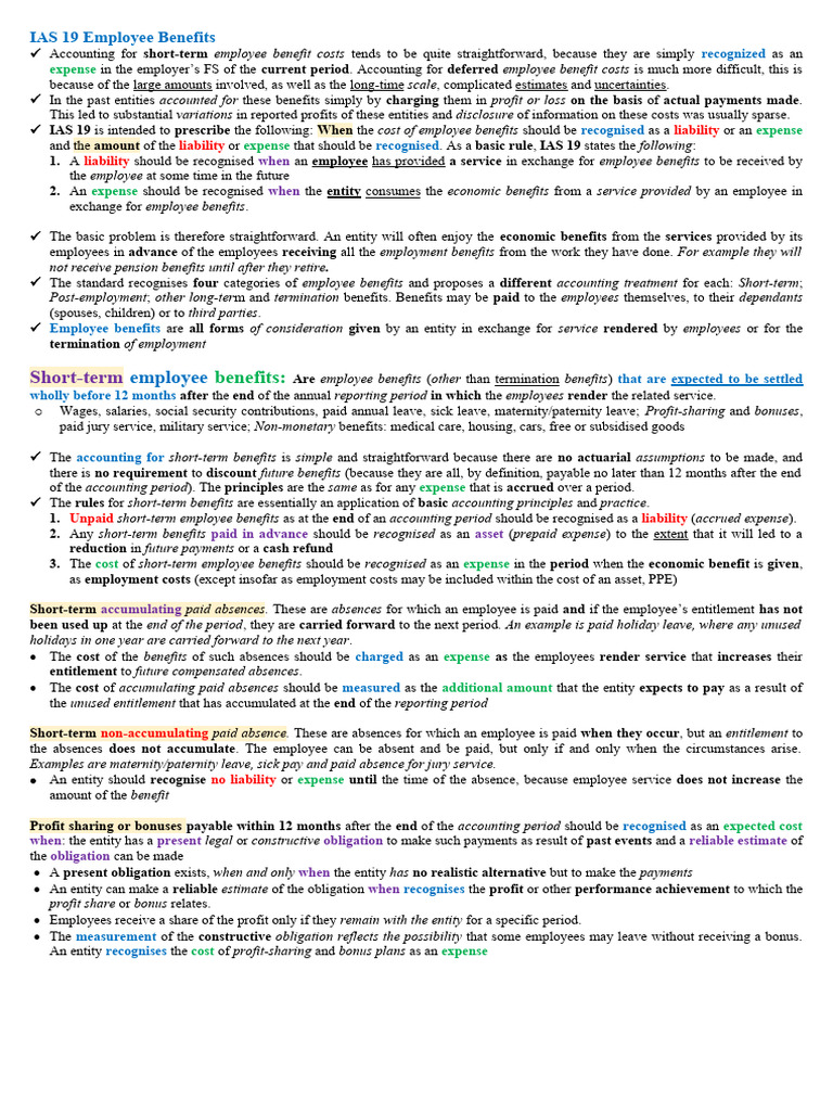 IAS - 19 - Employee Benefits | PDF | Defined Benefit Pension Plan ...