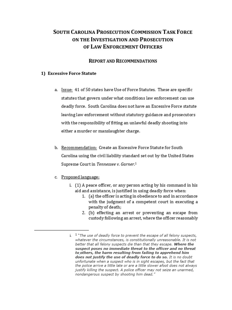 SC Law Enforcement Prosecution Reform Report | PDF | Prosecutor ...