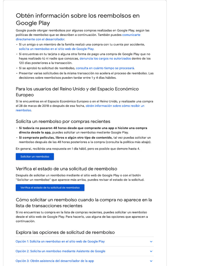 Reembolsos de Google | PDF