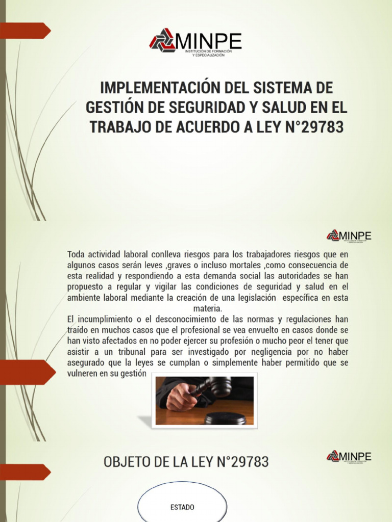 IMPLEMENTACIÓN DEL SISTEMA DE GESTIÓN DE SEGURIDAD Y SALUD EN EL TRABAJO DE ACUERDO A LEY N ...