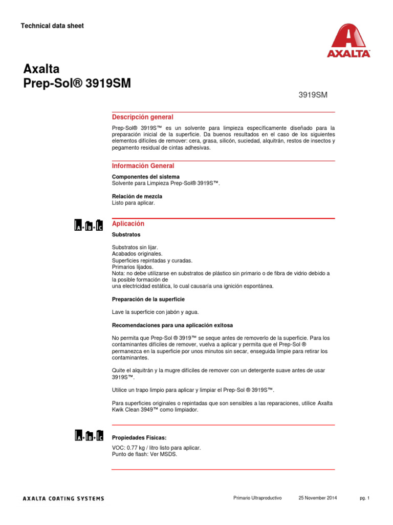 3919SM_Prepsol_Hoja tecnica | PDF