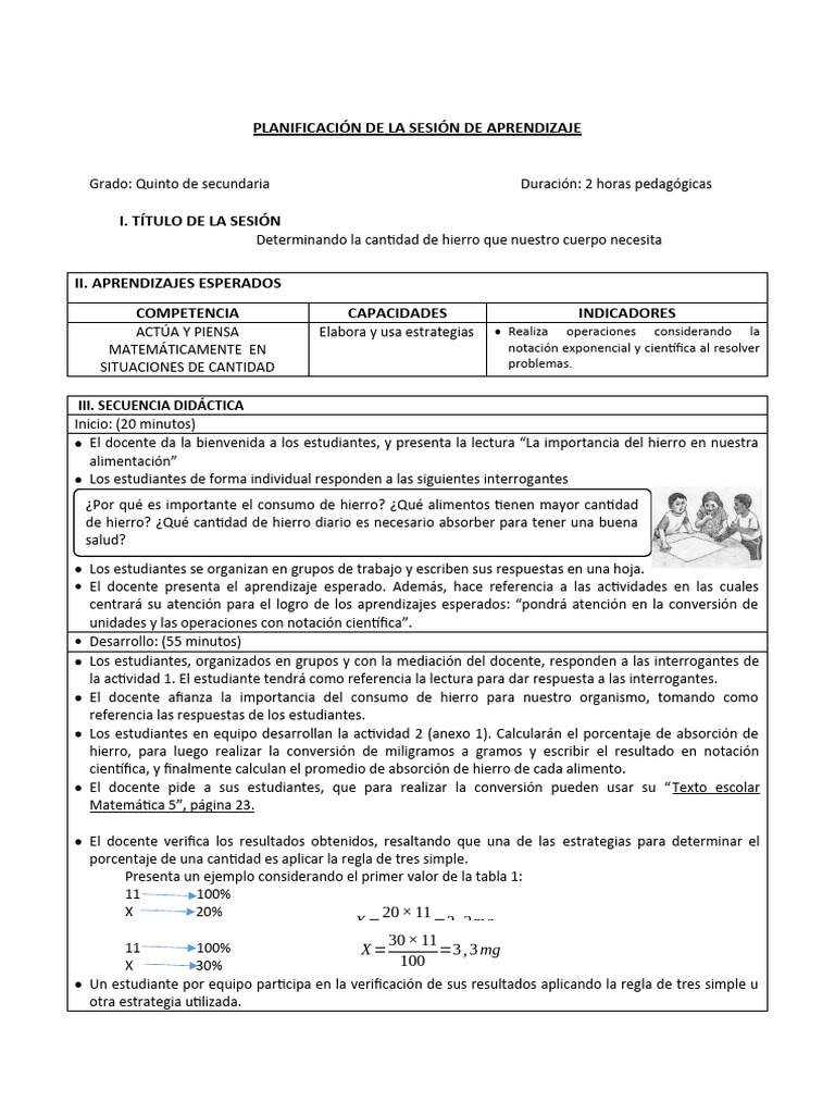 Mat5-U1-Sesion 04 | PDF | Hierro | Porcentaje