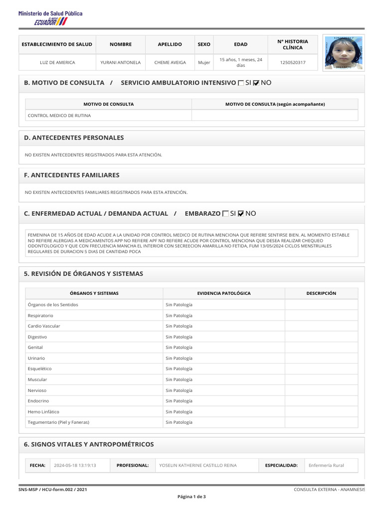 SNS_MSP_HCU_form_002_2021 (2)jjj | PDF | Medicina CLINICA ...