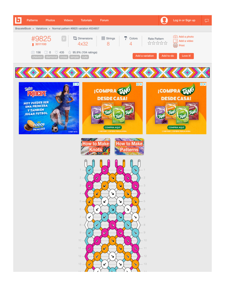 Normal Pattern #9825 Variation #334657 - BraceletBook | PDF