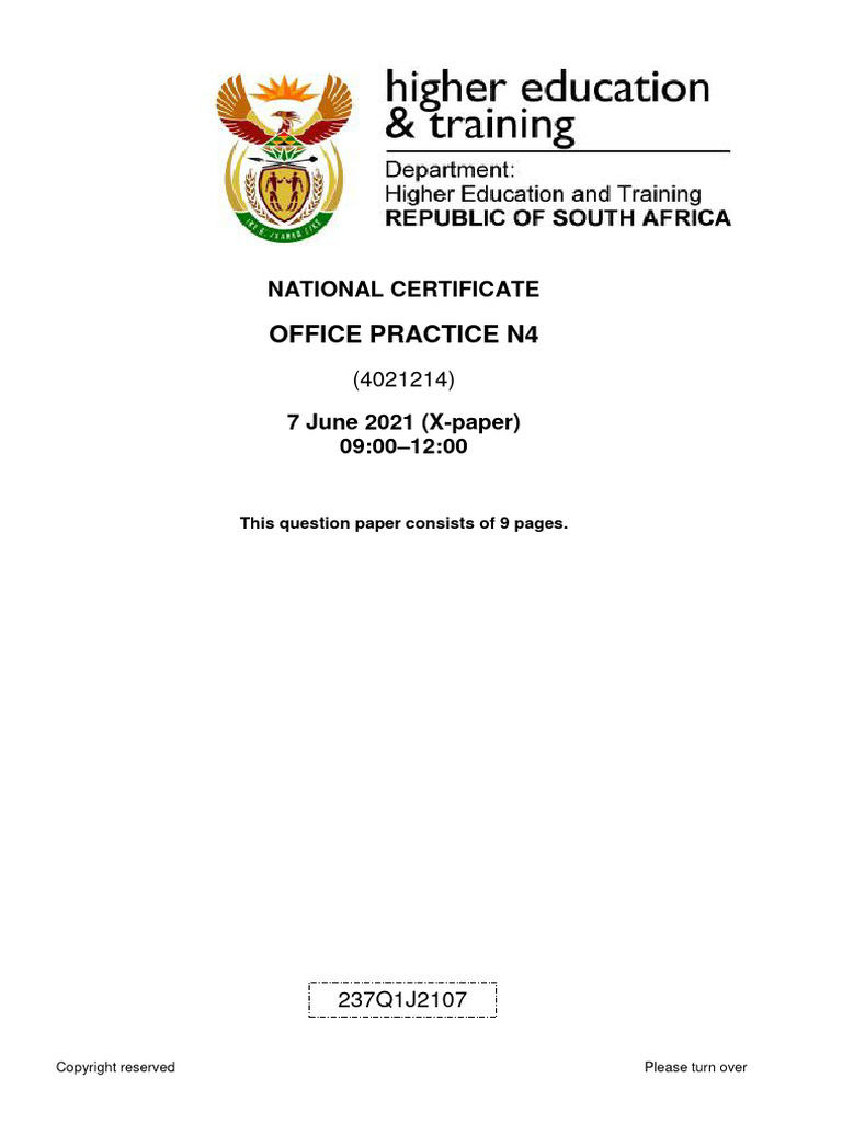 N4-Office-Practice-June-2021 | PDF