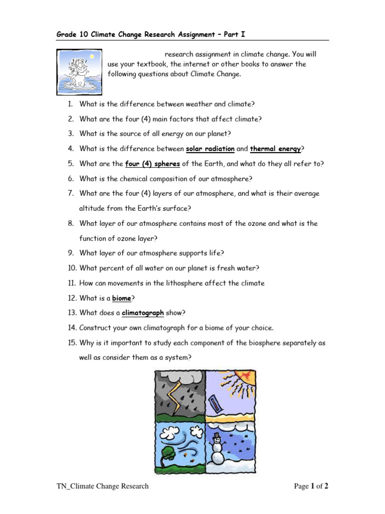 Grade 10 Climate Change Research Guide | PDF | Greenhouse Effect | Climate
