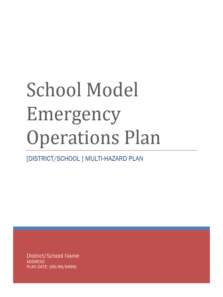 School Model Emergency Operations Plan | PDF | Incident Command System ...