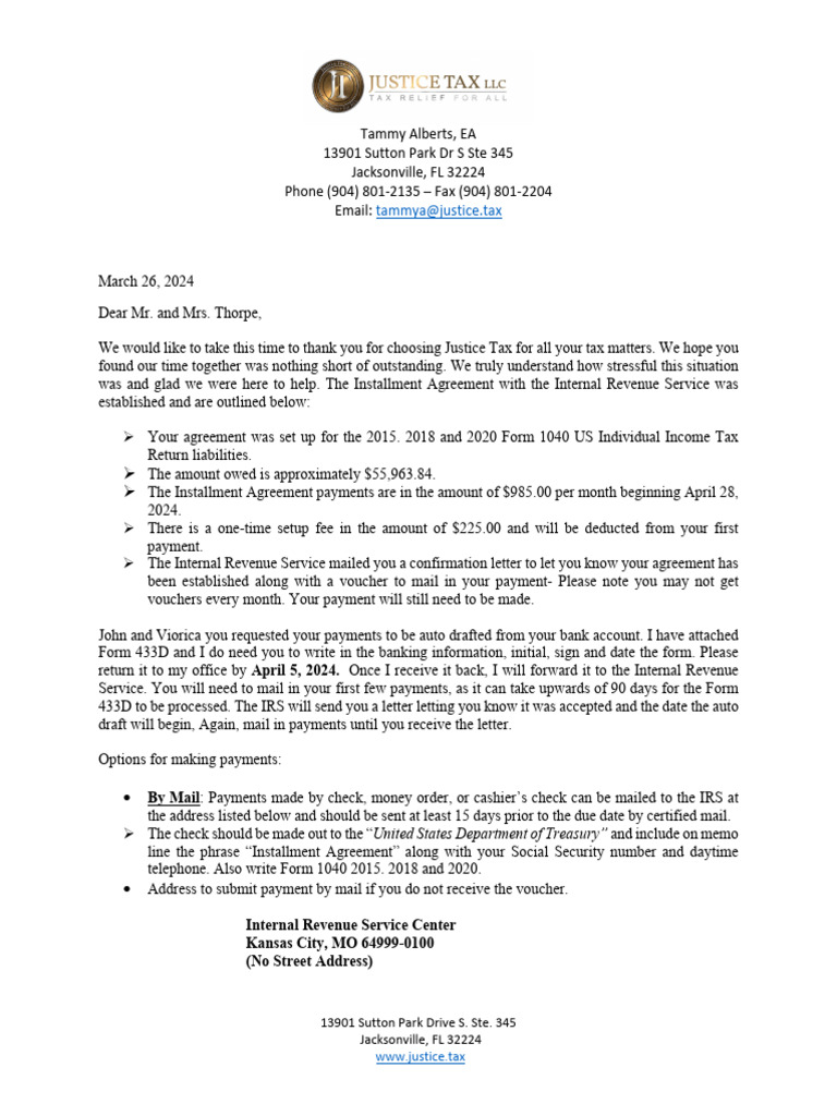 Thorpe, John Closure Letter | Download Free PDF | Internal Revenue ...