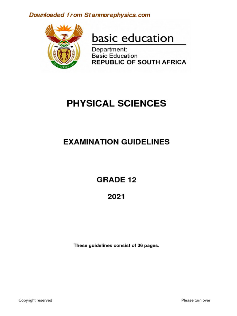 Physical Sciences Grade 12 Exam Guidelines 2021 | PDF | Intermolecular ...