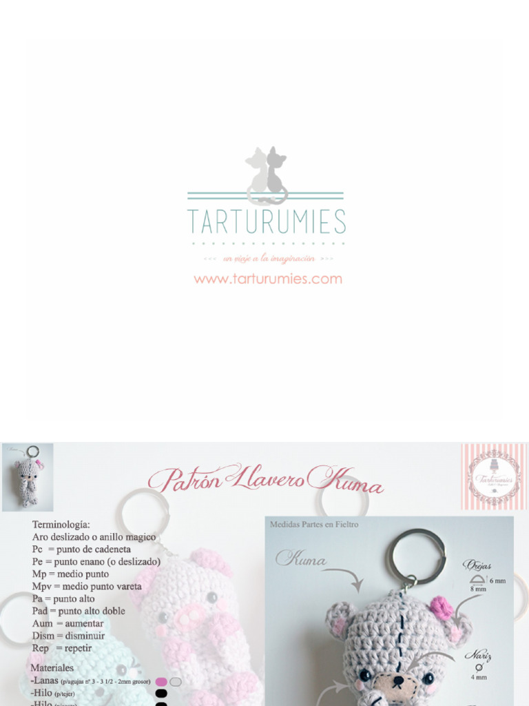 Patrón Alta Resolución Llavero Kawaii Kuma Tarturumies | PDF