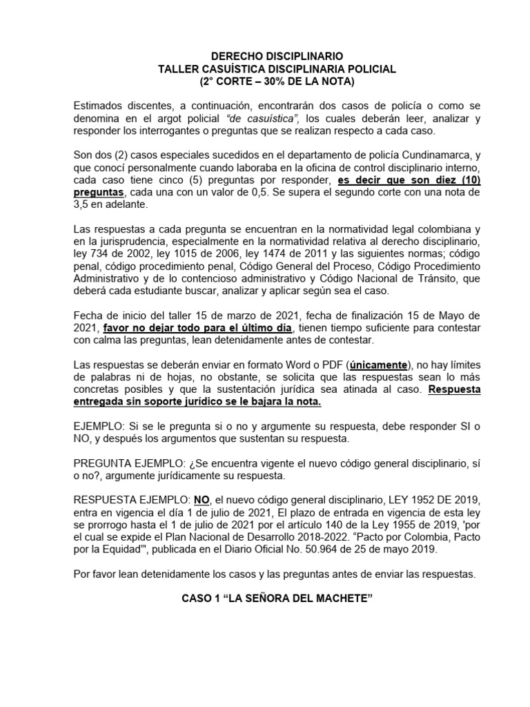 Taller Casuística Disciplinaria Policial - Docente Jose Luis Arrieta ...