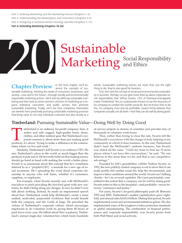 Chapter 20 - Sustainable Marketing Social Responsibility and Ethics ...