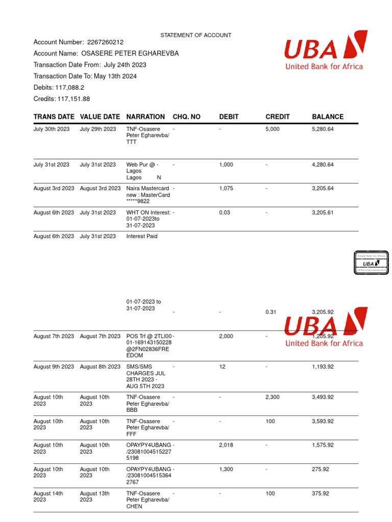 Account Statement | PDF | Debit Card | Payments