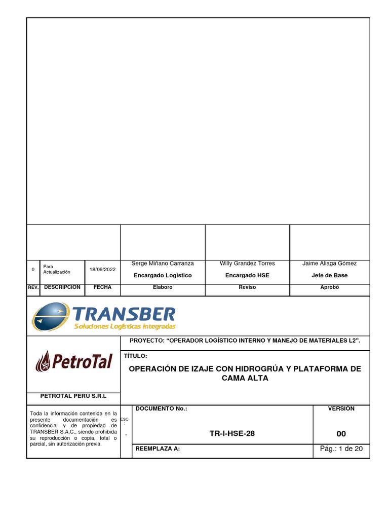 Operación de Izaje con Hidrogrúa | PDF | Logística | Grúa (máquina)