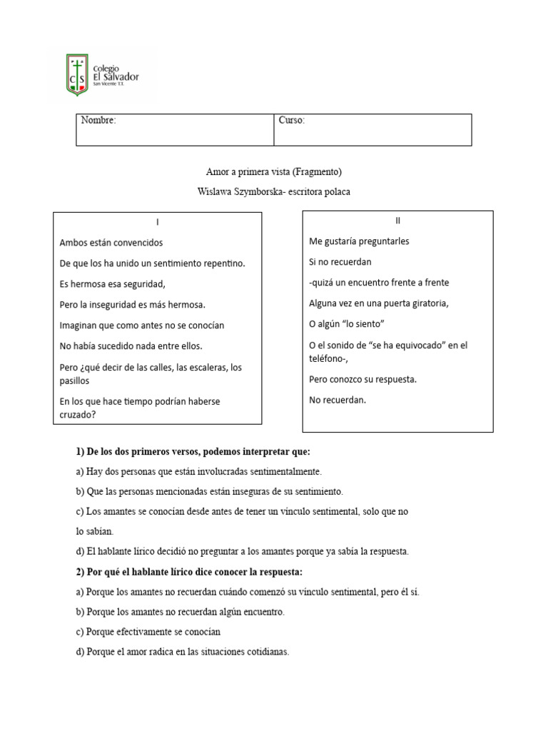 Amor A Primera Vista | PDF | Amor